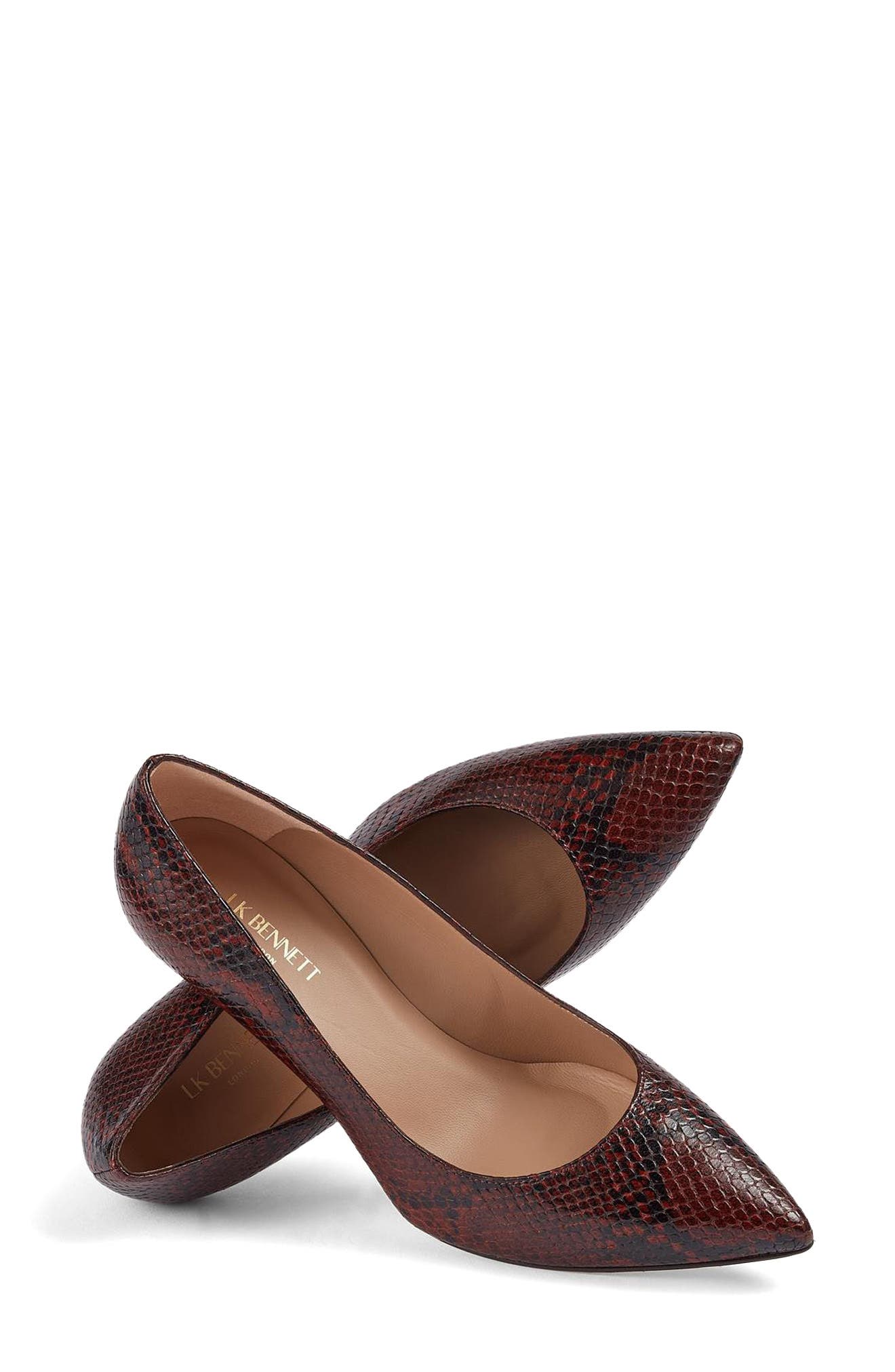 LK Bennett Floret Snake Embossed Pointed Toe Pump (Women) | Nordstromrack