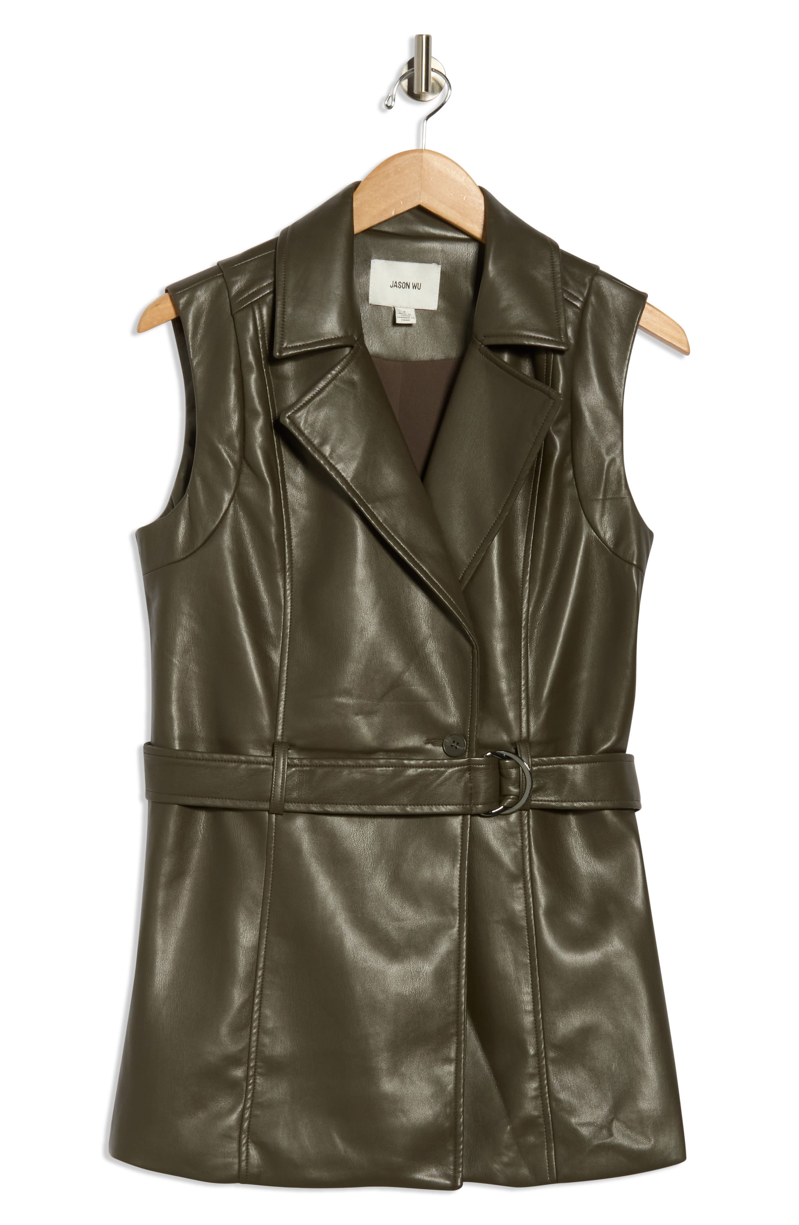 JASON WU Notch Collar Faux Leather Vest | Nordstromrack