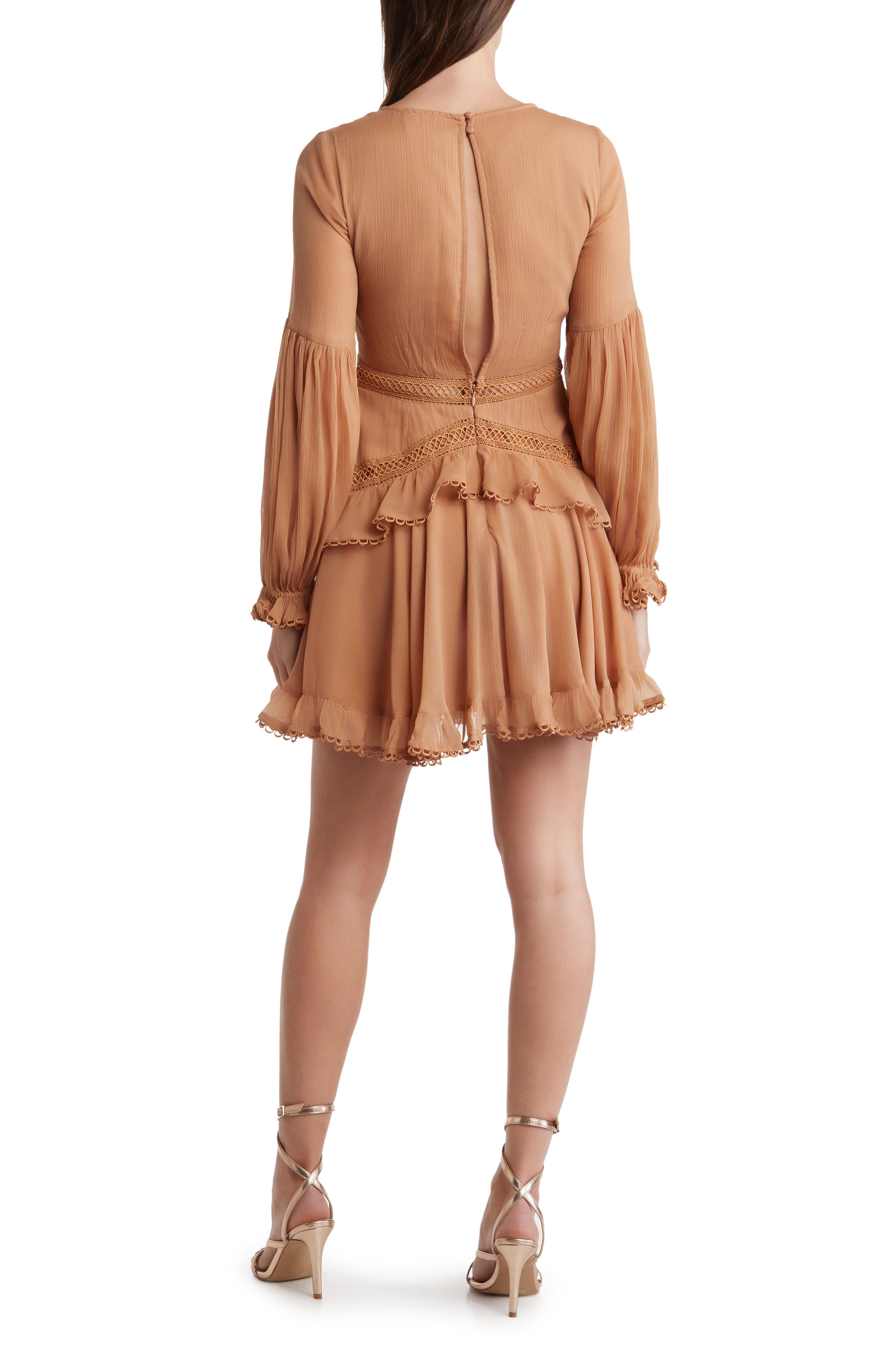 ASOS DESIGN Lace Insert Long Sleeve Minidress | Nordstromrack