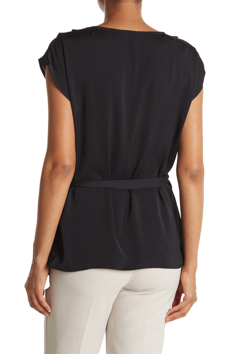 HALSTON Cowl Neck Tie Waist Blouse | Nordstromrack