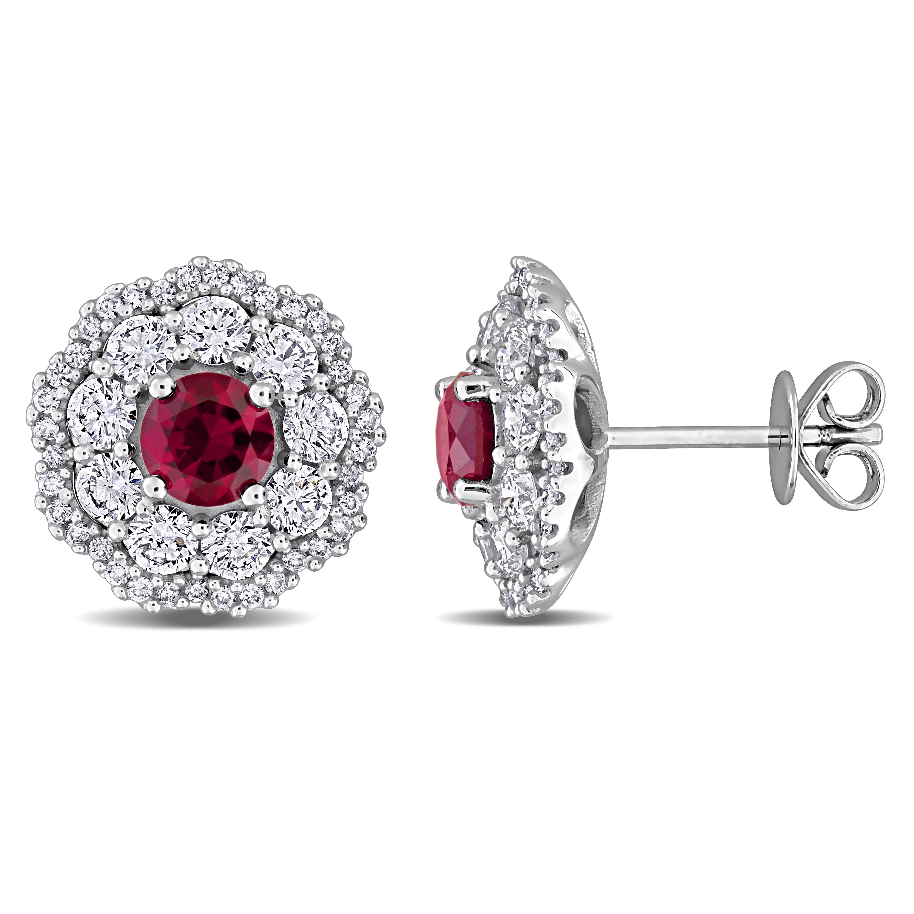 Lab Created Ruby Earrings