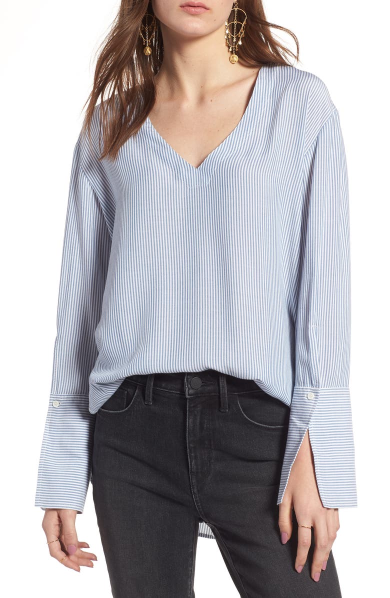 Treasure & Bond Stripe Slit Cuff Shirt | Nordstromrack