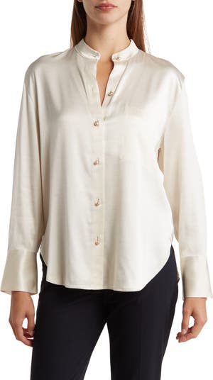 Vince Relaxed Band Collar Button-Up Shirt | Nordstromrack