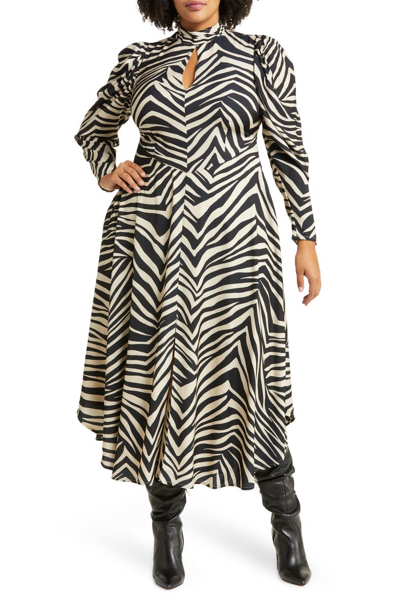 11 Honoré Leela Zebra Print Long Sleeve Dress | Nordstromrack