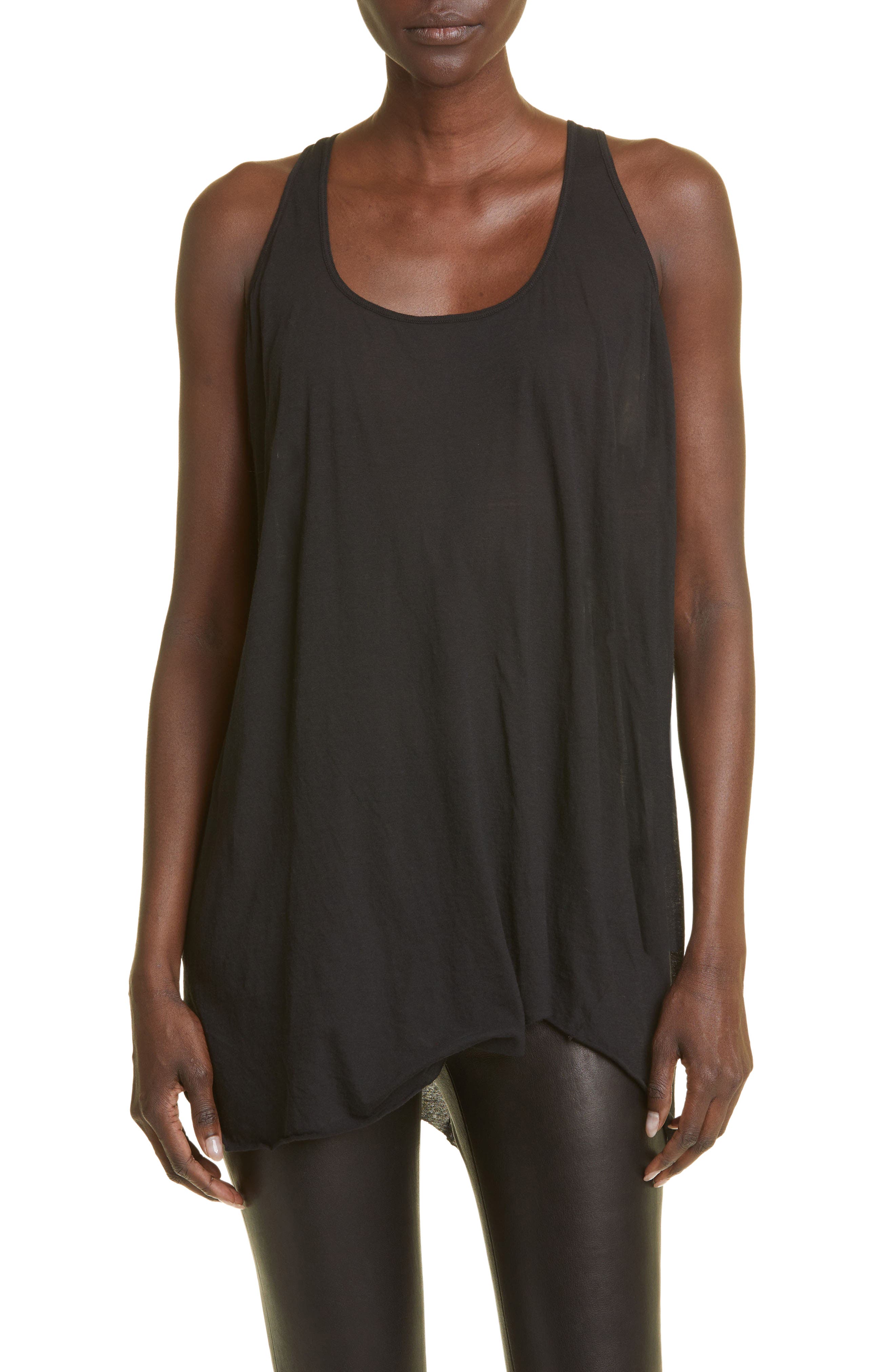 Asymmetric Longline Sheer Organic Cotton Tank Top (Women) | Nordstromrack