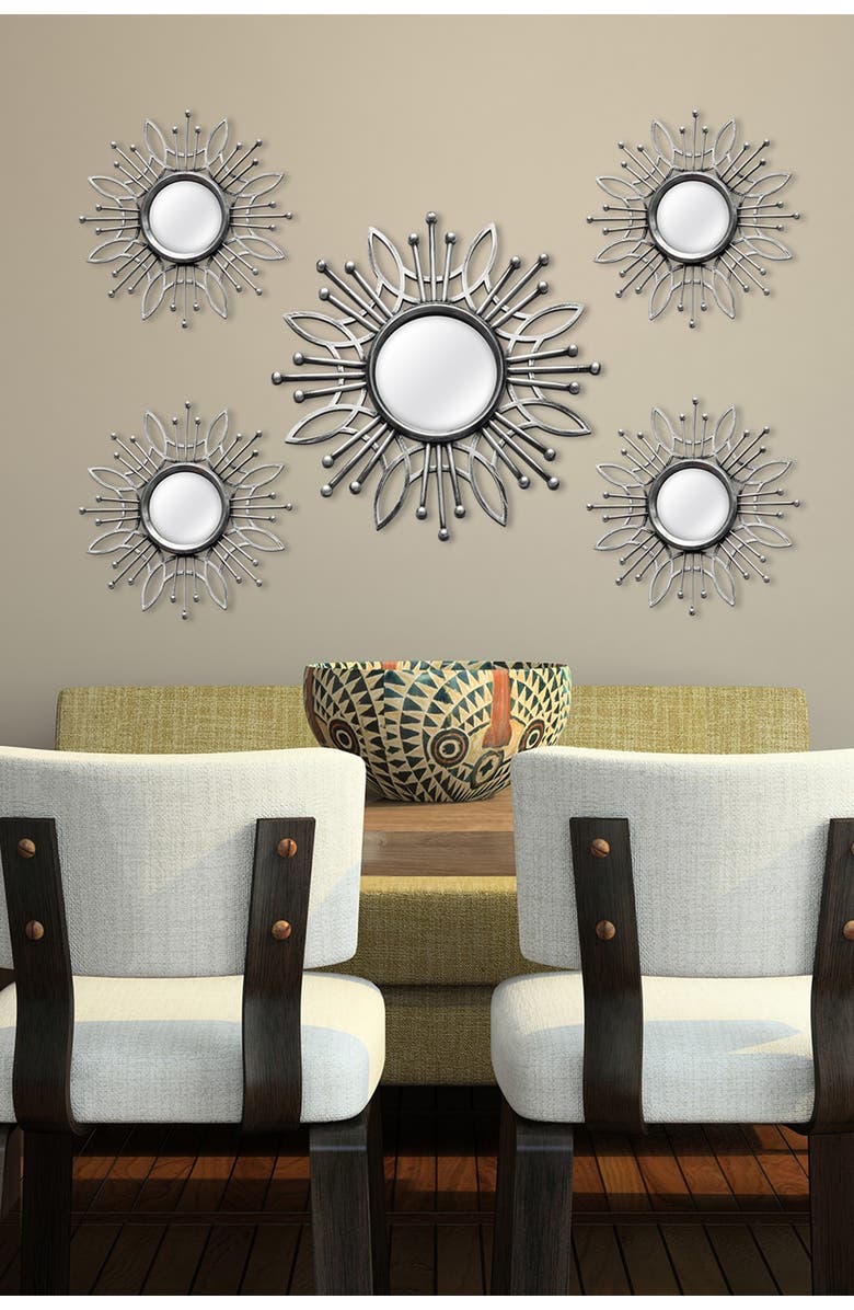 STRATTON HOME DECOR Silver Burst Wall Mirror 5-Piece Set | Nordstromrack