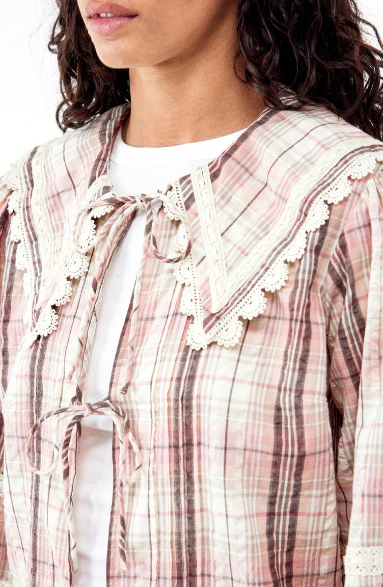 BDG Urban Outfitters Check Tie Front Cotton Top | Nordstromrack