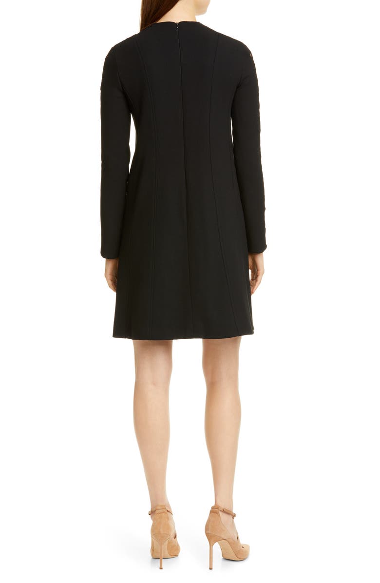 Lela Rose Wave Inset Long Sleeve Dress | Nordstromrack