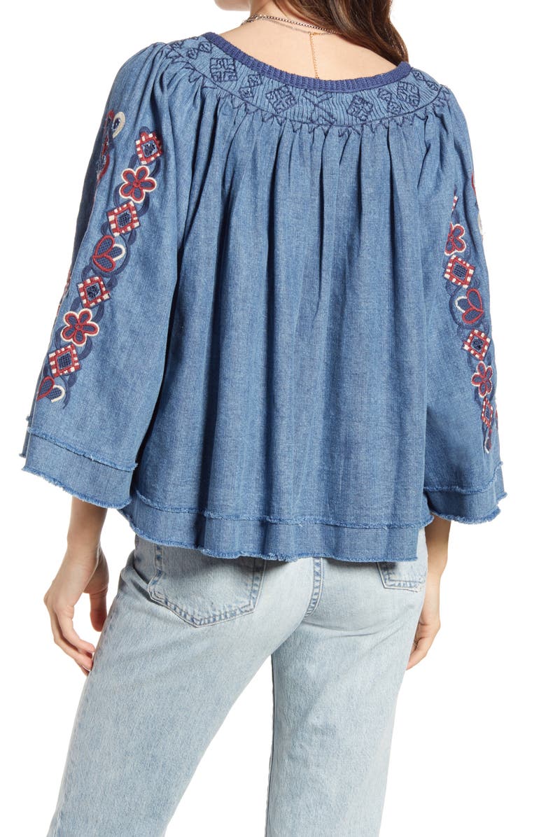 Free People Sun Valley Embroidered Blouse | Nordstromrack