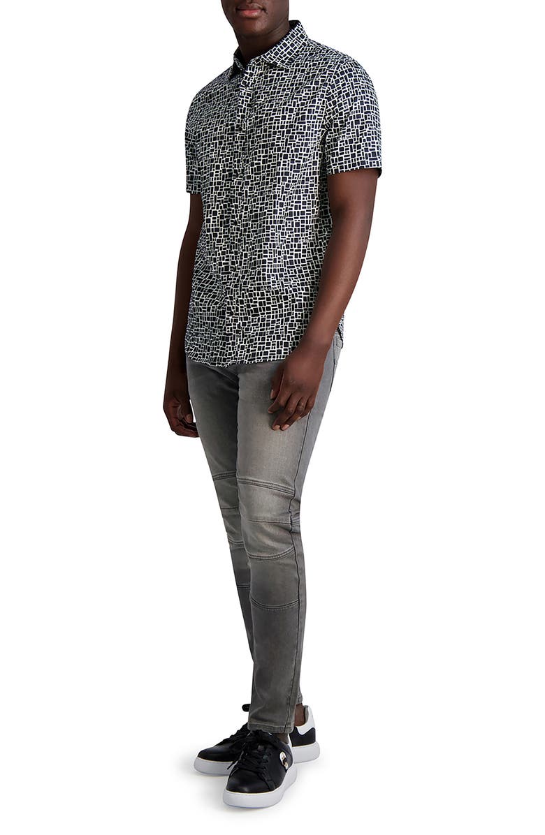 KARL LAGERFELD PARIS Regular Fit Geometric Box Print Short Sleeve ...