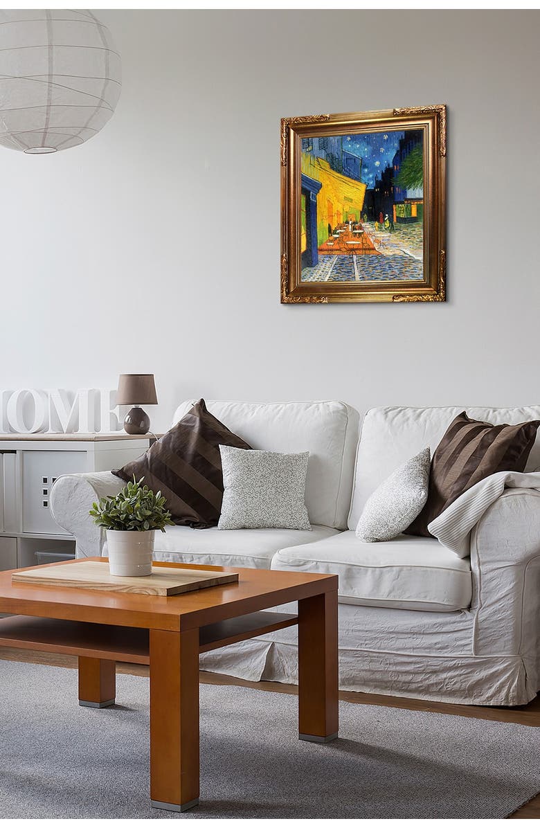 OVERSTOCK ART Cafe Terrace at Night by Vincent Van Gogh Framed Canvas ...