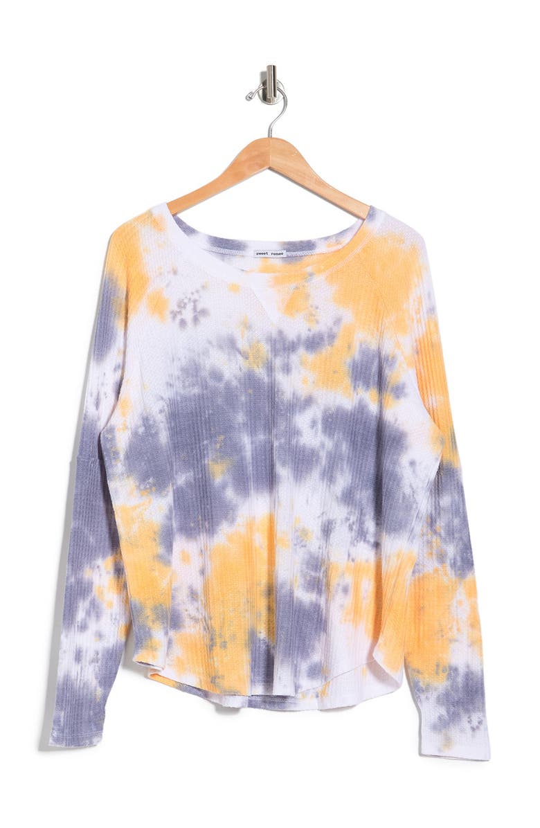Sweet Romeo Tie Dye Waffle Knit Thermal w/ Thumb Holes | Nordstromrack