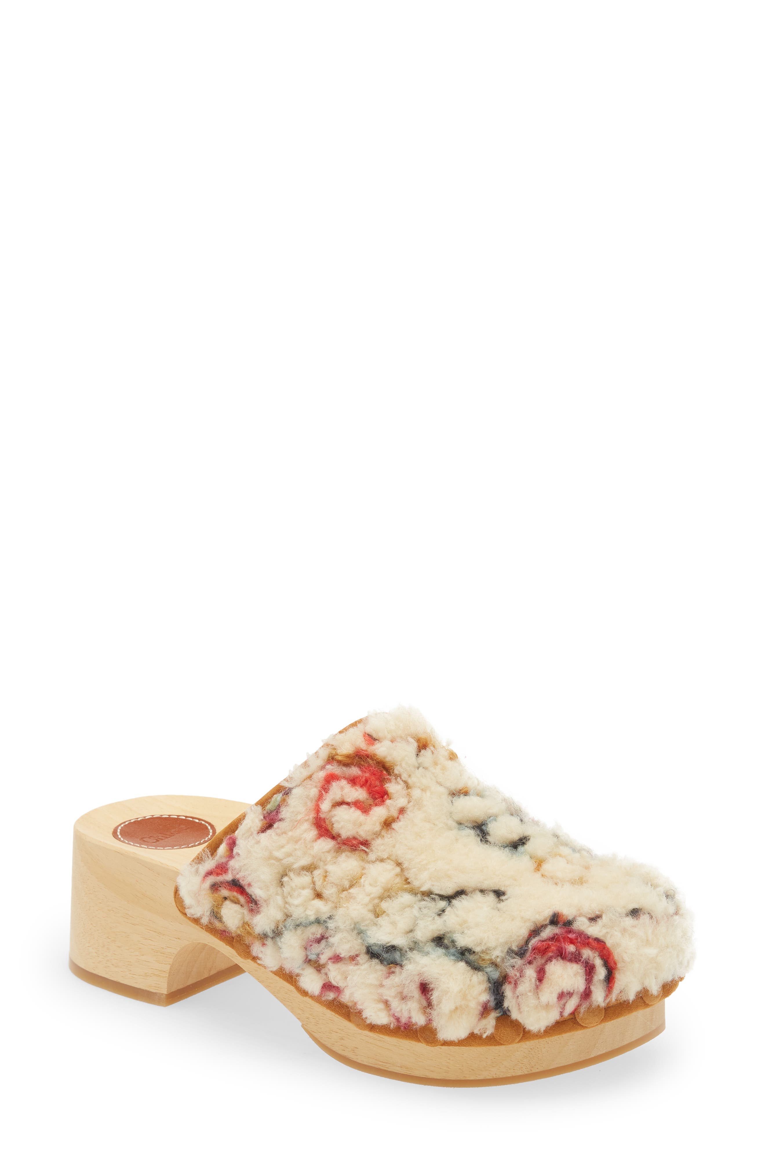 Chloé Joy Genuine Shearling Clog (Women) | Nordstromrack