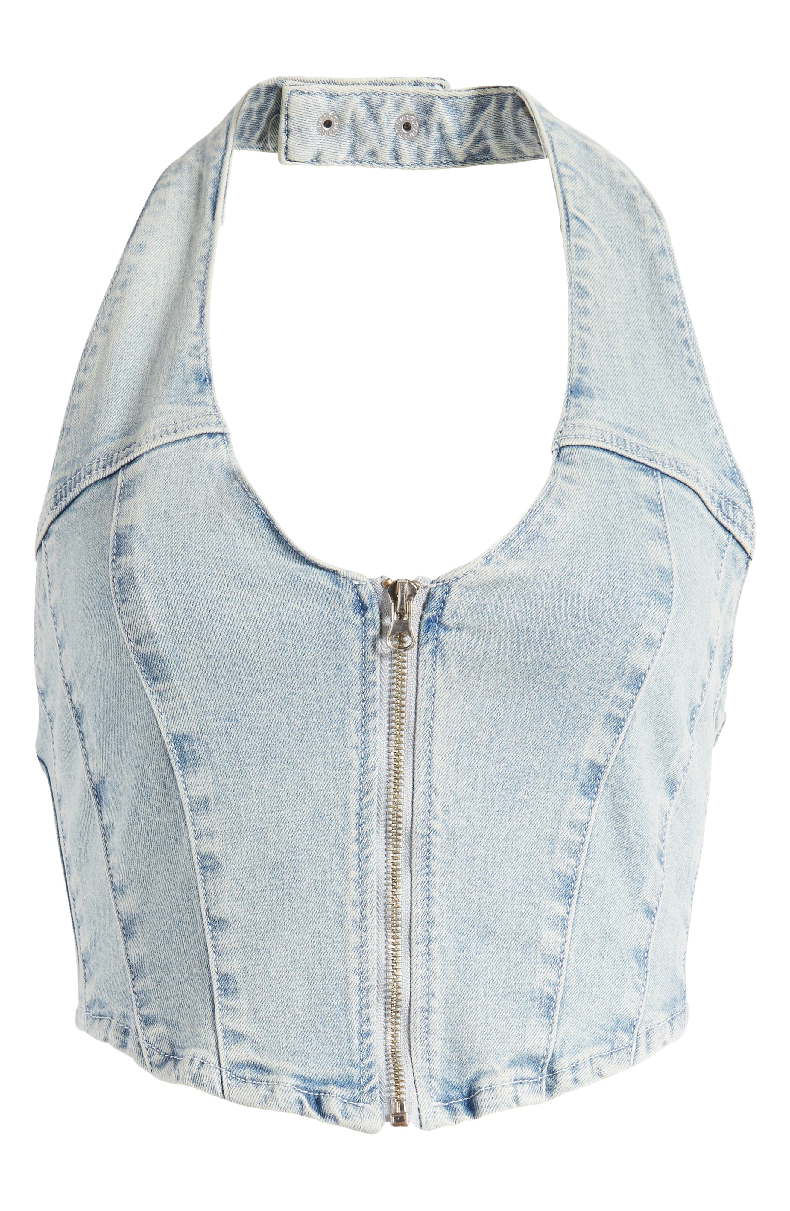 PacSun Corset Denim Crop Halter Top | Nordstrom