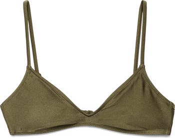 MANGO Satin Bikini Top | Nordstrom