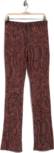 Good American Animal Print Sheer Mesh Micro Bootcut Pants | Nordstromrack