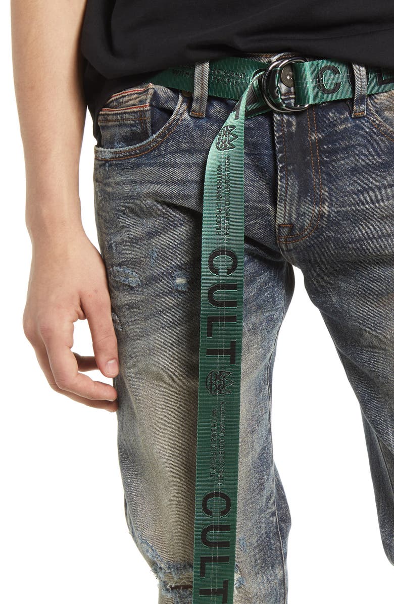 Cult of Individuality Men's Rocker Belted Slim Stretch Straight Leg ...