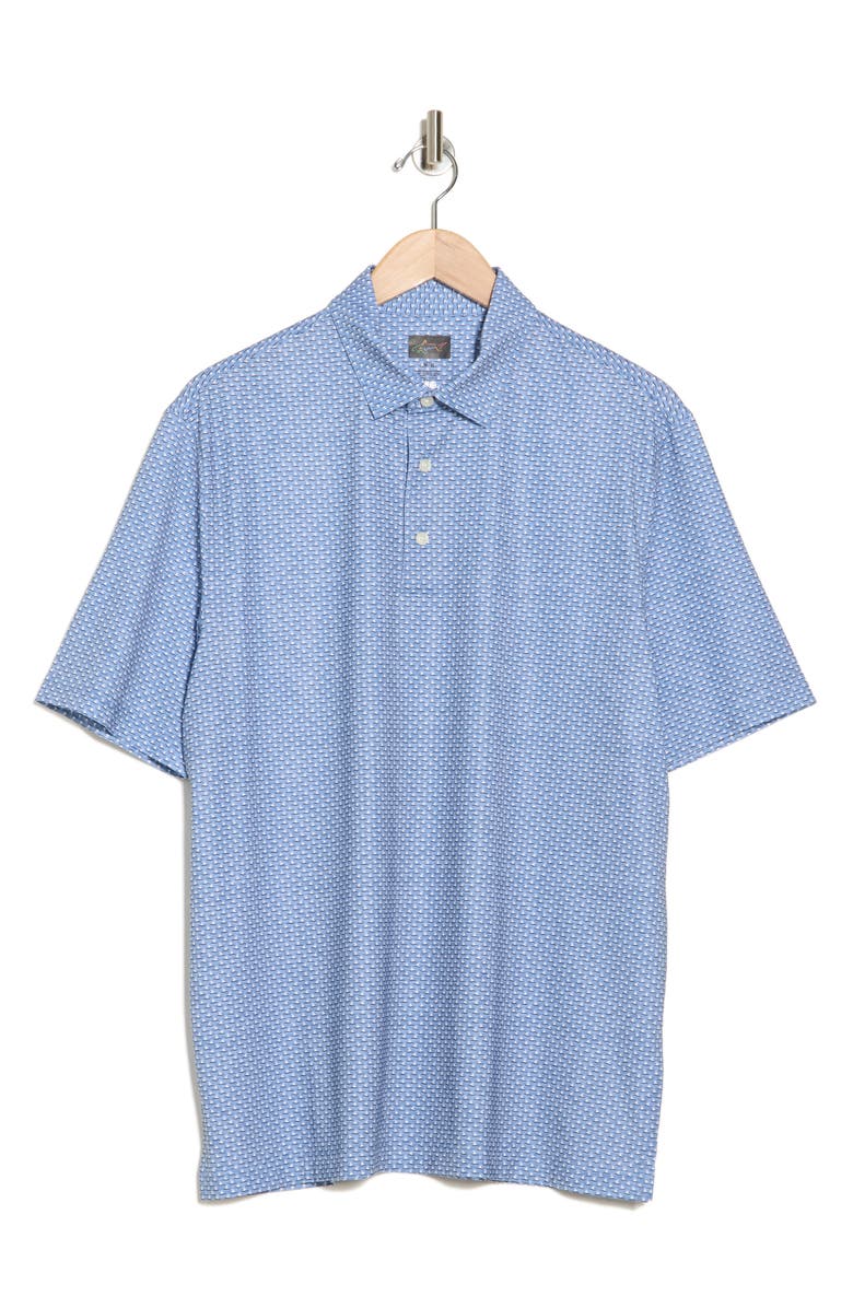 Greg Norman Shark Fin Print Performance Stretch Golf Polo | Nordstromrack
