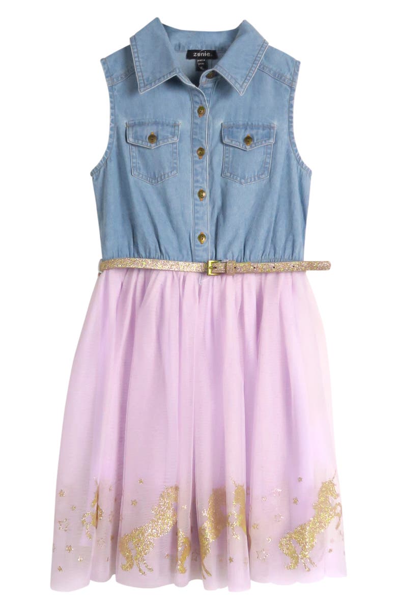 Zunie Kids' Sleeveless Denim Bodice Tutu Skirt Dress | Nordstromrack