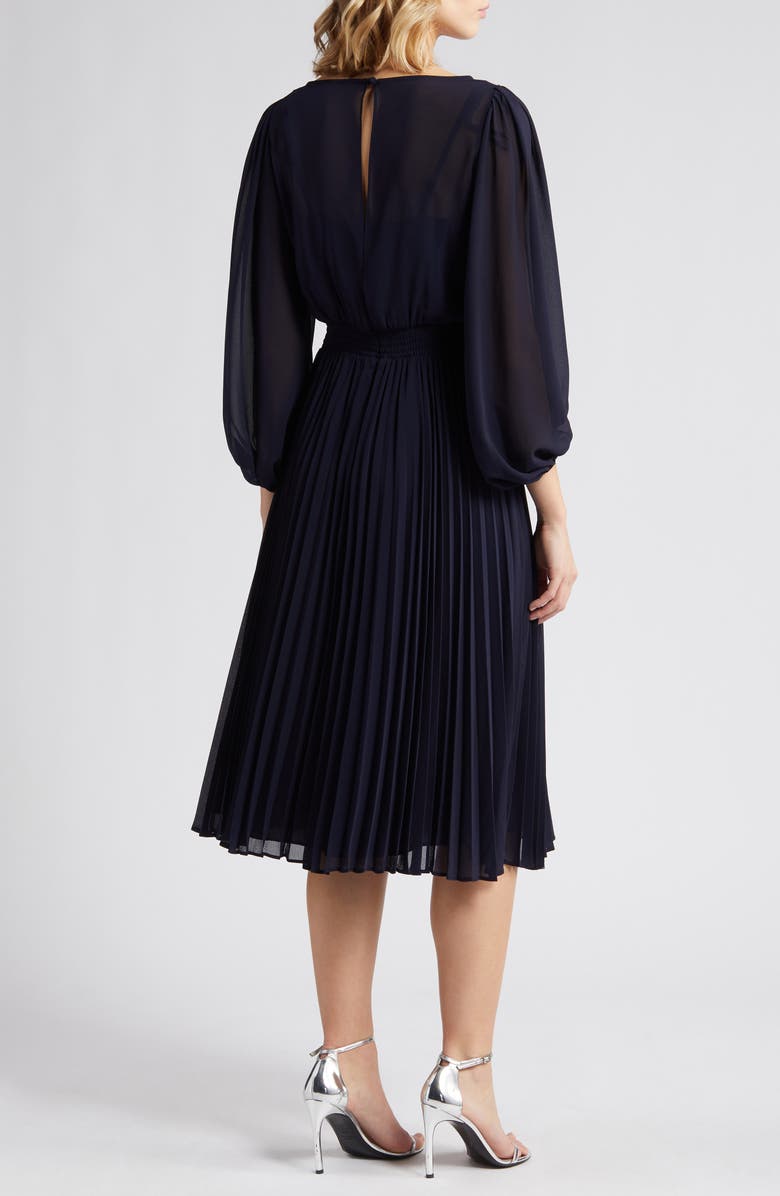Eliza J Balloon Sleeve Pleated Midi Dress | Nordstromrack