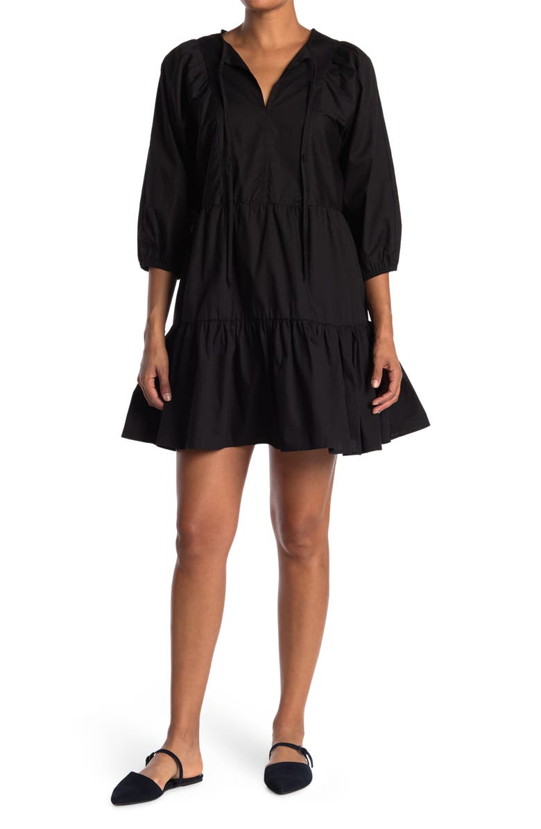 Bobeau 3/4 Sleeve Flounced Babydoll Dress | Nordstromrack