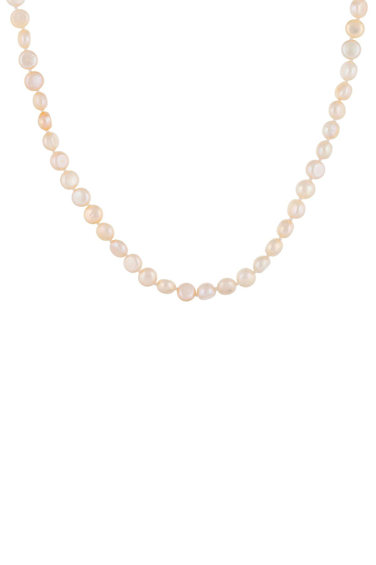 SPLENDID PEARLS Sterling Silver 6-7mm Natural Pink Button Pearl ...