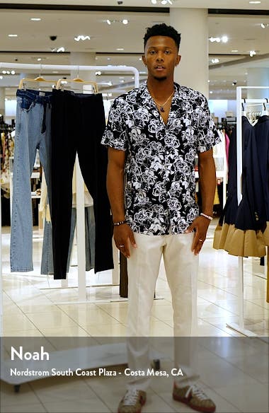 ASOS DESIGN Revere Collar Floral Short Sleeve Button-Up Shirt ...