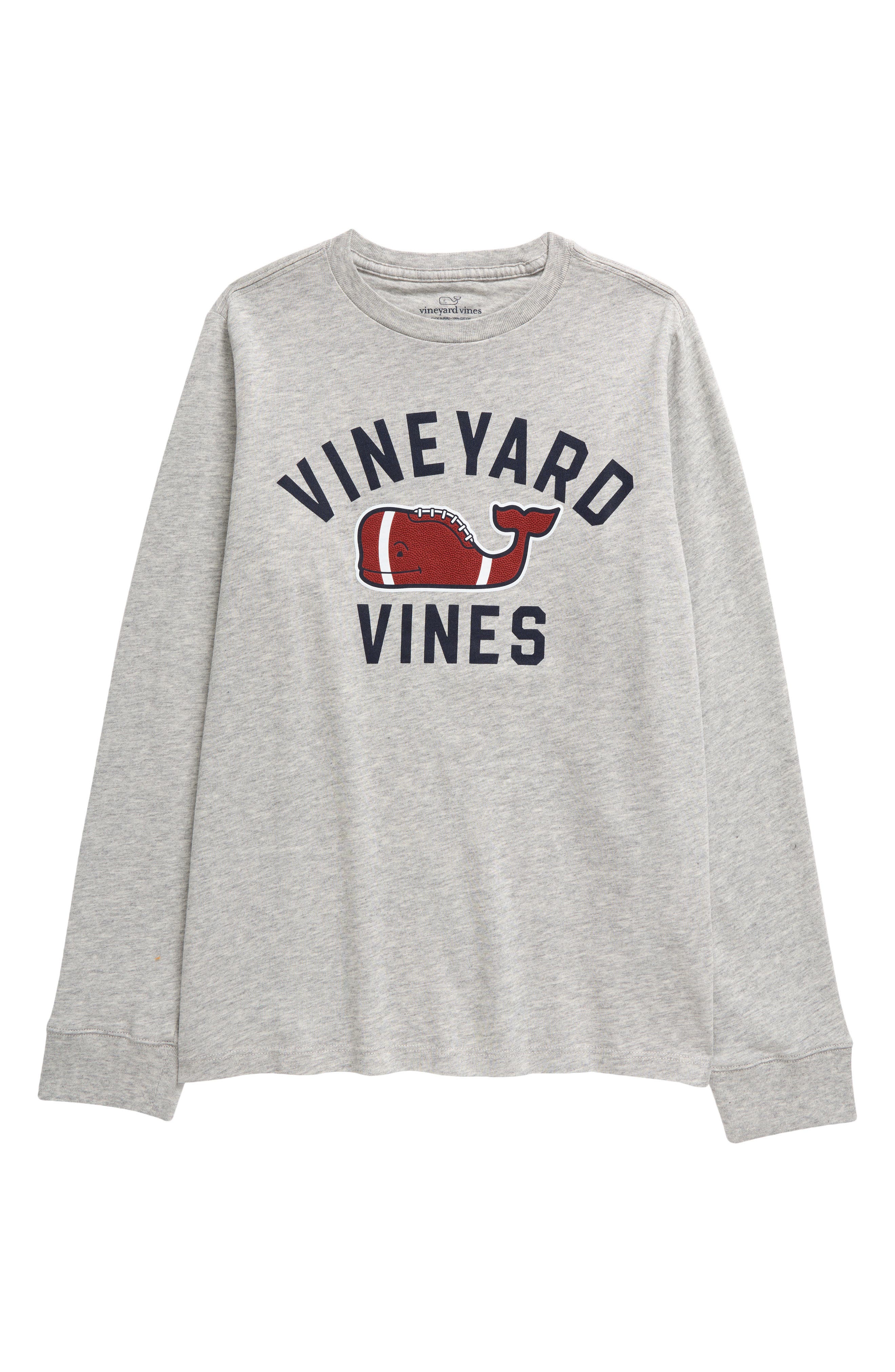 vineyard vines Kids' Textured Football Whale Long Sleeve Graphic T ...