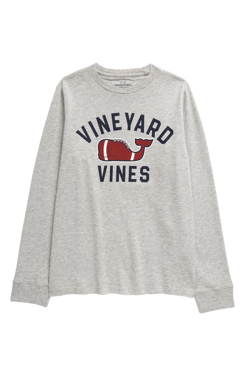 vineyard vines Kids' Textured Football Whale Long Sleeve Graphic T ...