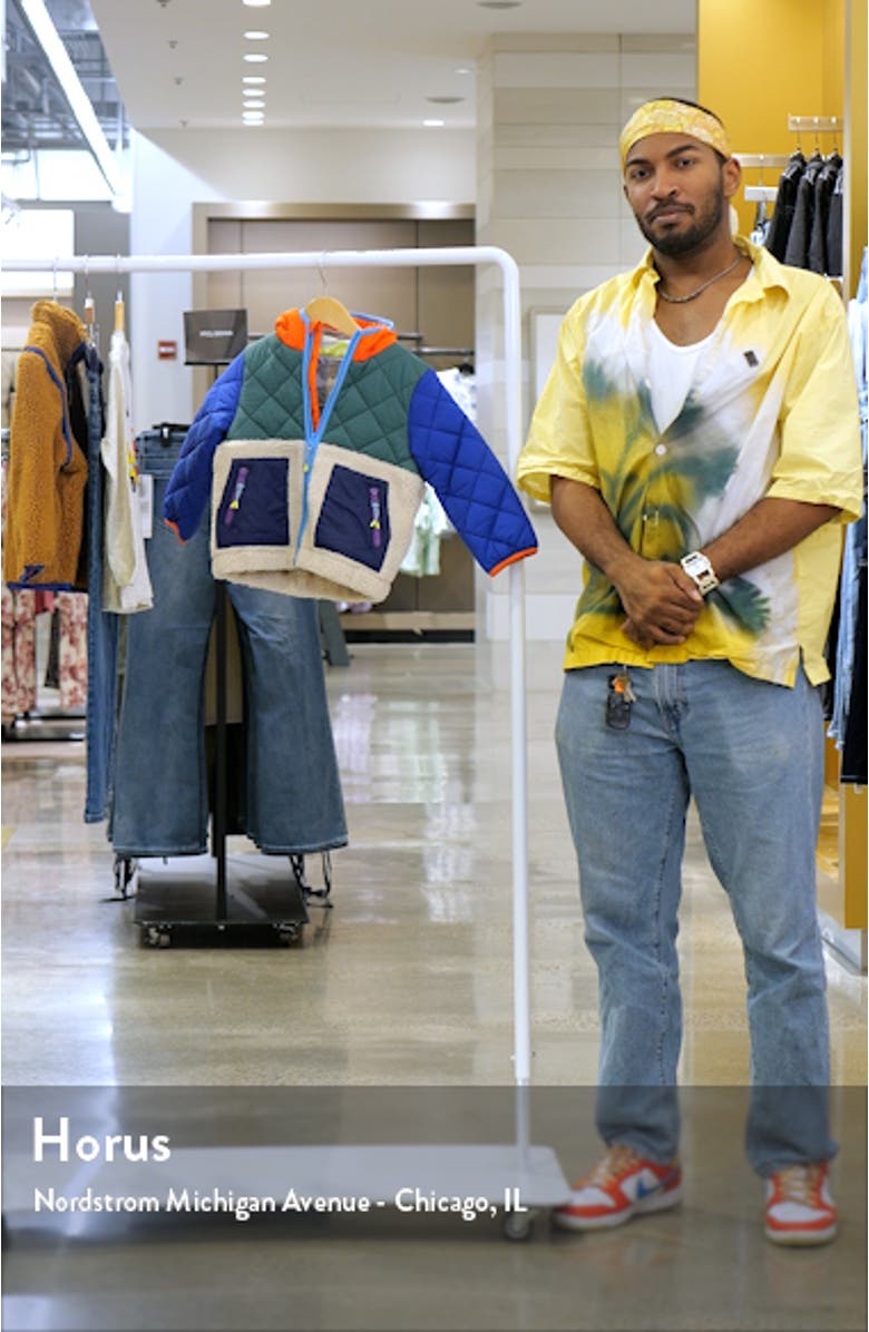 Mini Boden Kids' Mix Quilt & Fleece Hooded Jacket | Nordstrom