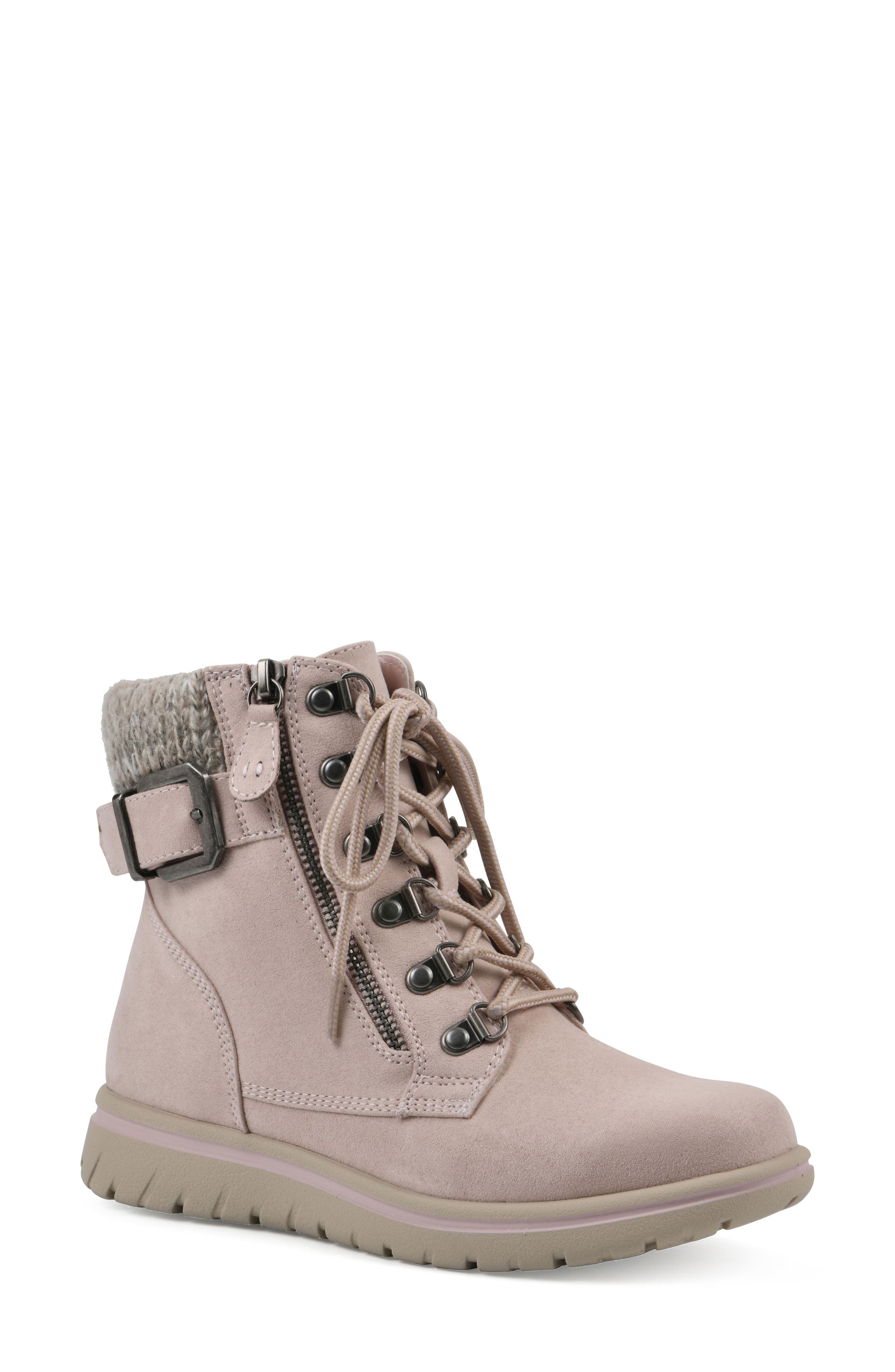 CLIFFS BY WHITE MOUNTAIN Hearty Knit Collar Lace-Up Boot (Women ...
