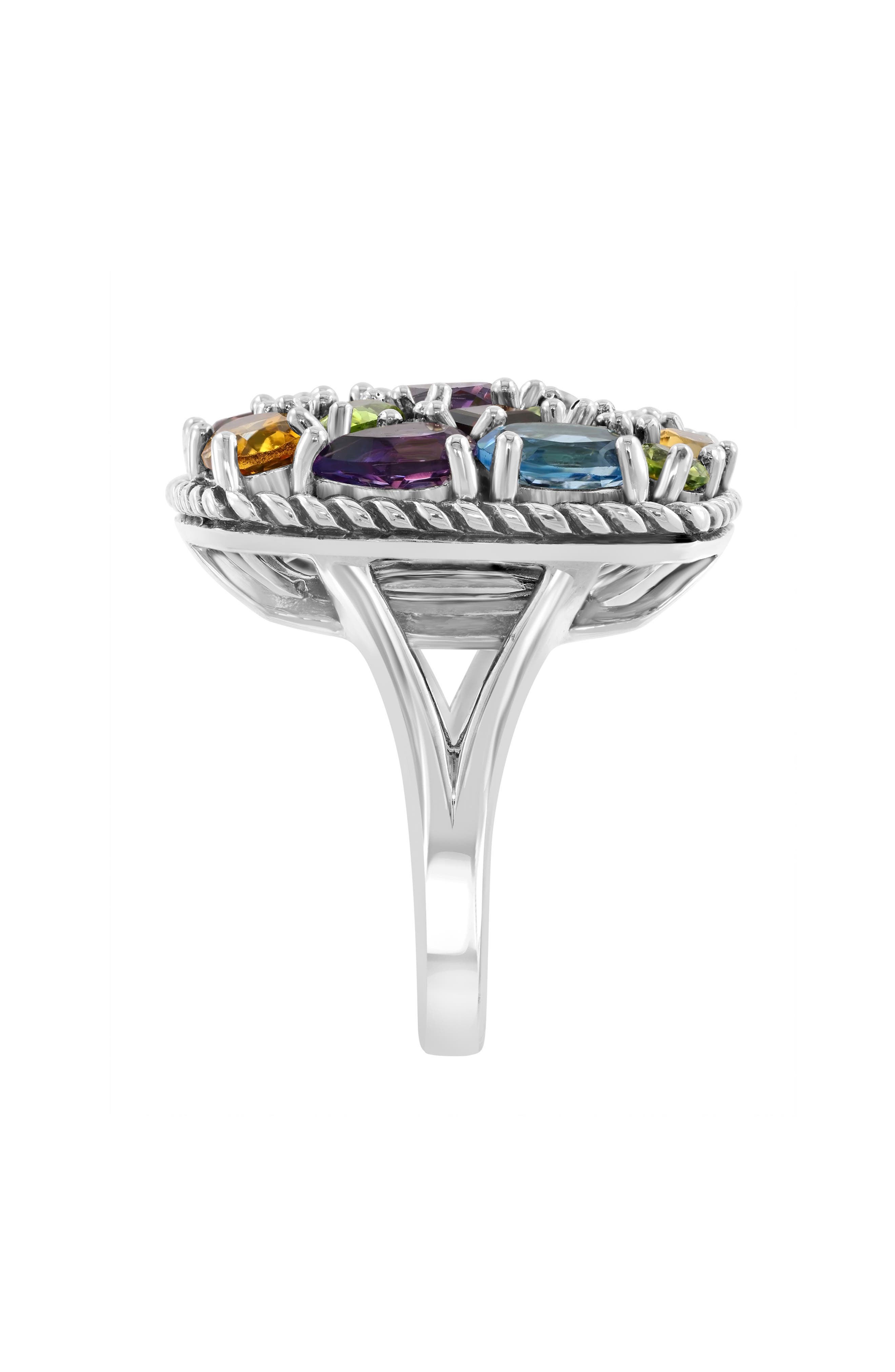 EFFY Sterling Silver Cluster Stone Square Ring | Nordstromrack