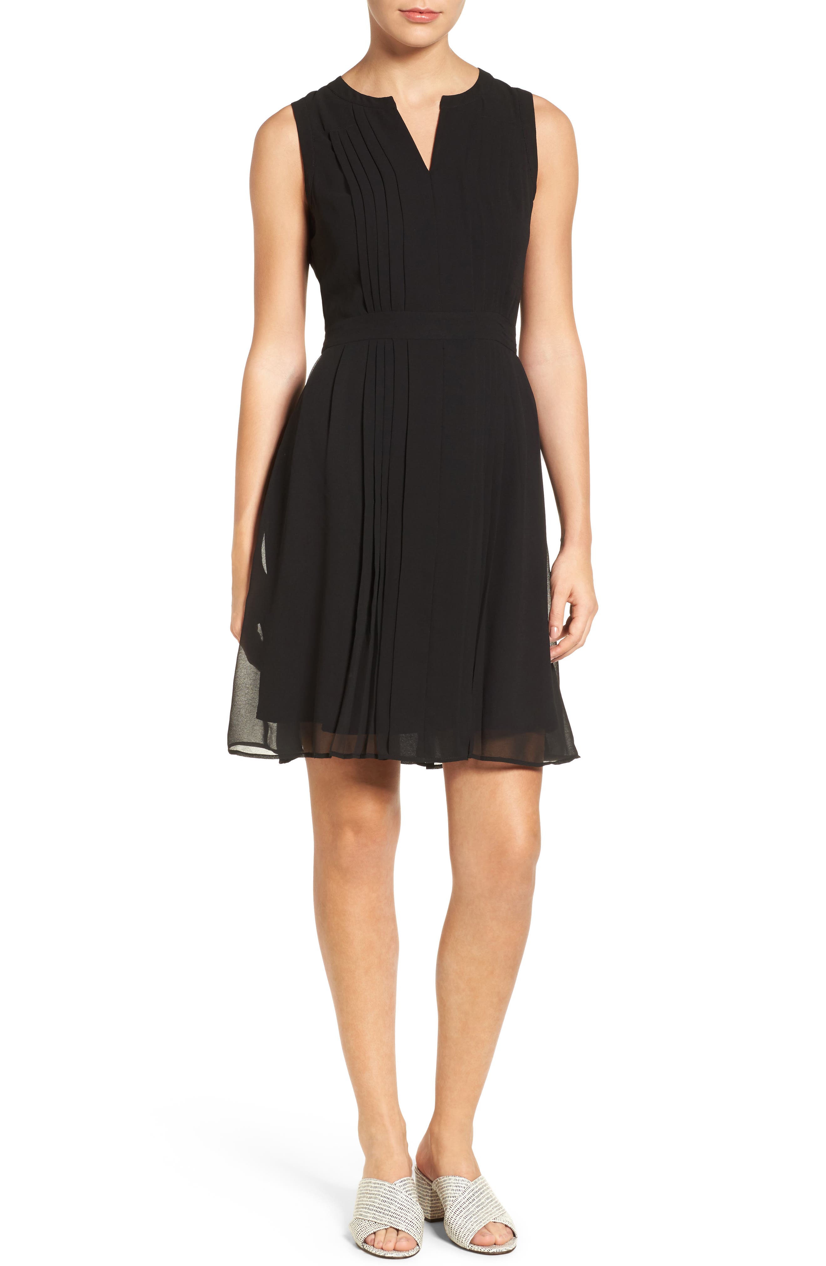 Halogen® Pleated Fit & Flare Dress | Nordstrom