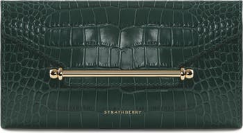 Strathberry Multrees Croc Embossed Leather Wallet on a Chain | Nordstrom