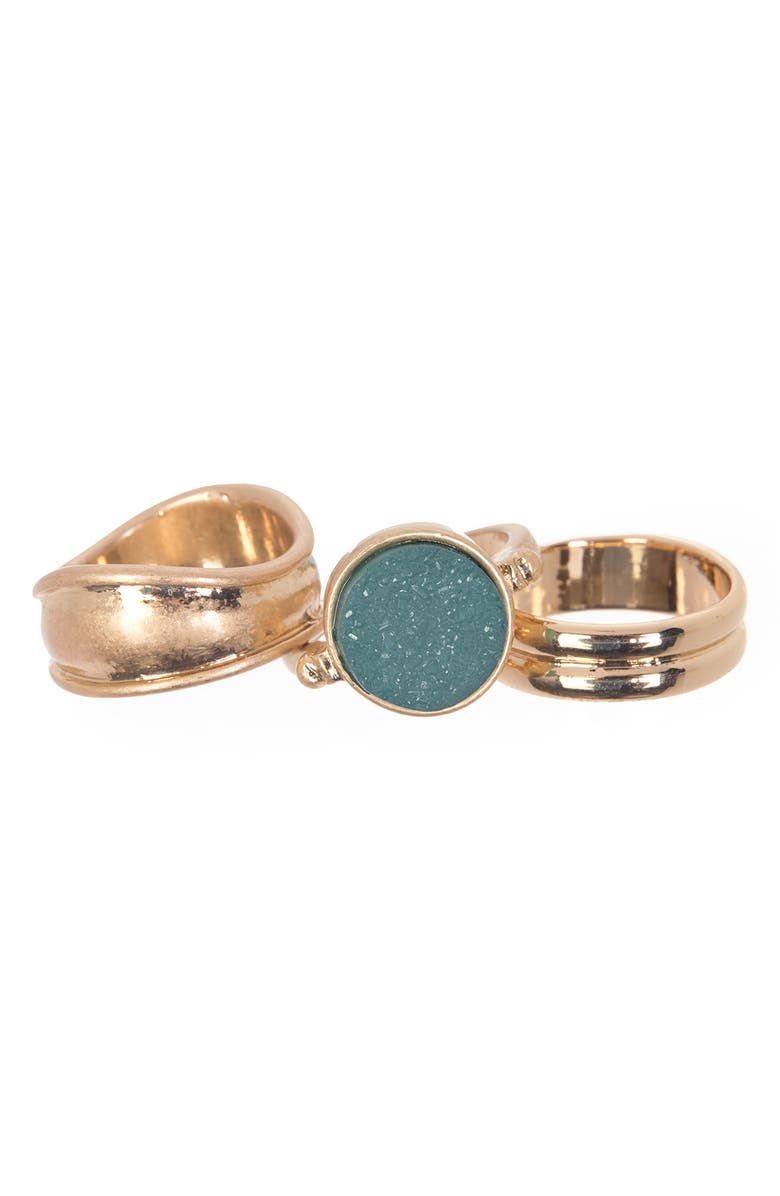 Melrose and Market Druzy Molten 3-Piece Ring Set | Nordstromrack