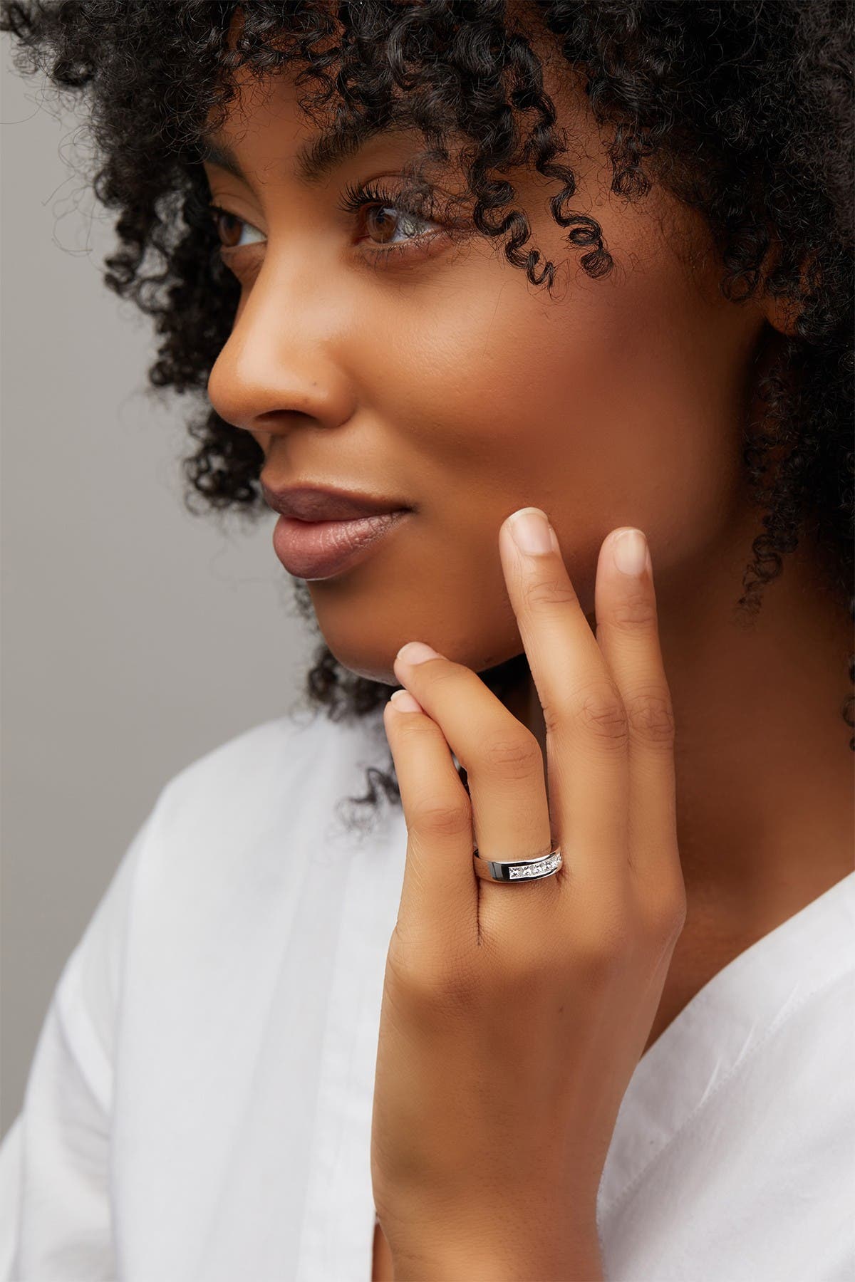 Bony Levy Katherine 18K White Gold Channel Set Princess Cut Diamond ...