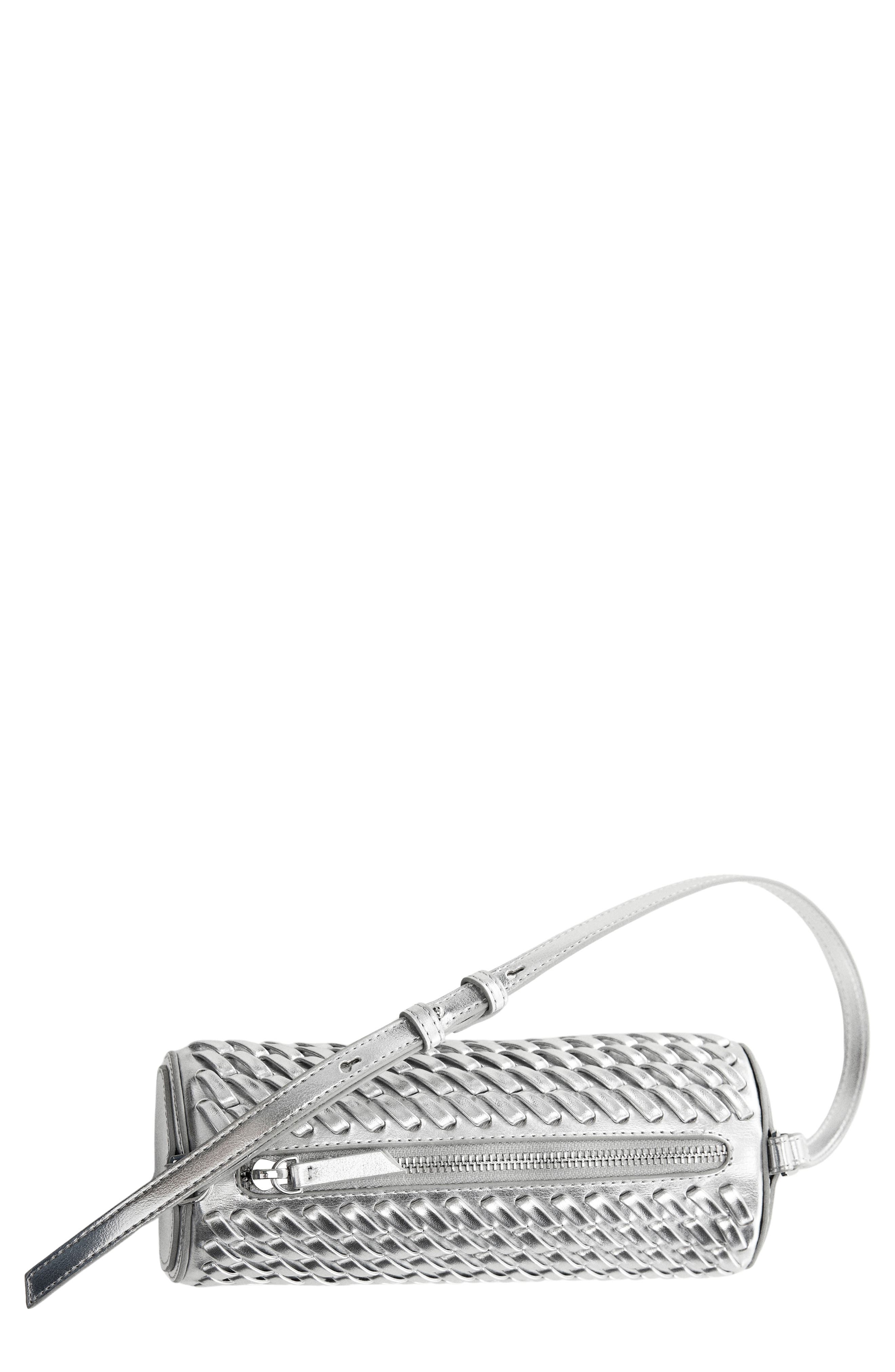 MANGO Lattice Effect Cylindrical Shoulder Bag | Nordstrom
