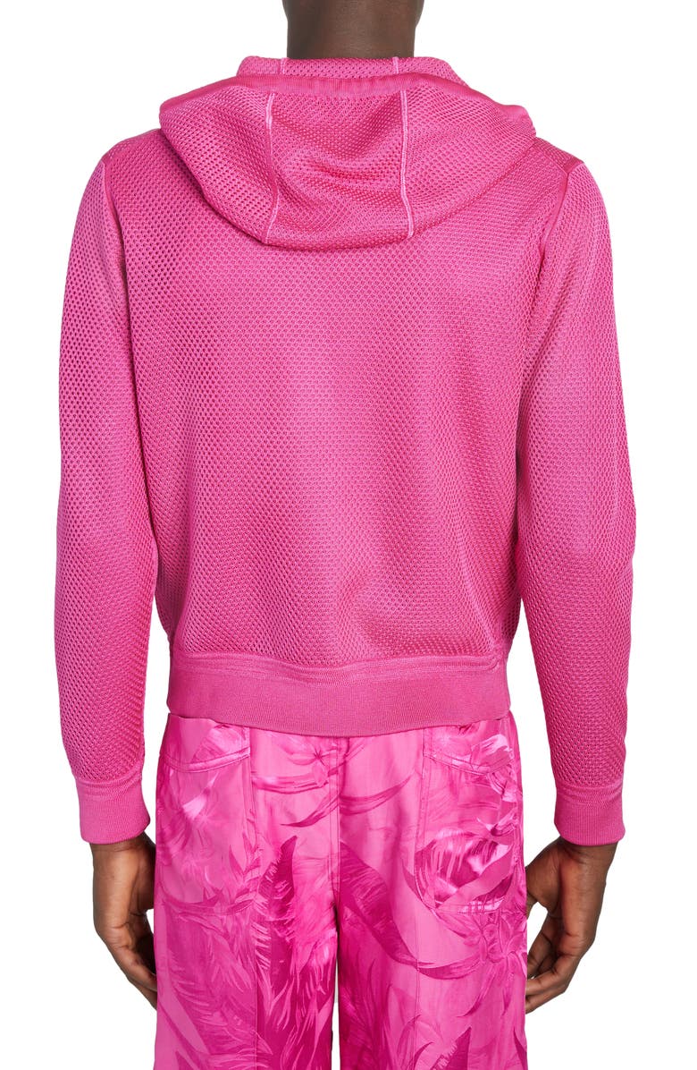 TOM FORD Textured Zip Front Mesh Hoodie | Nordstromrack