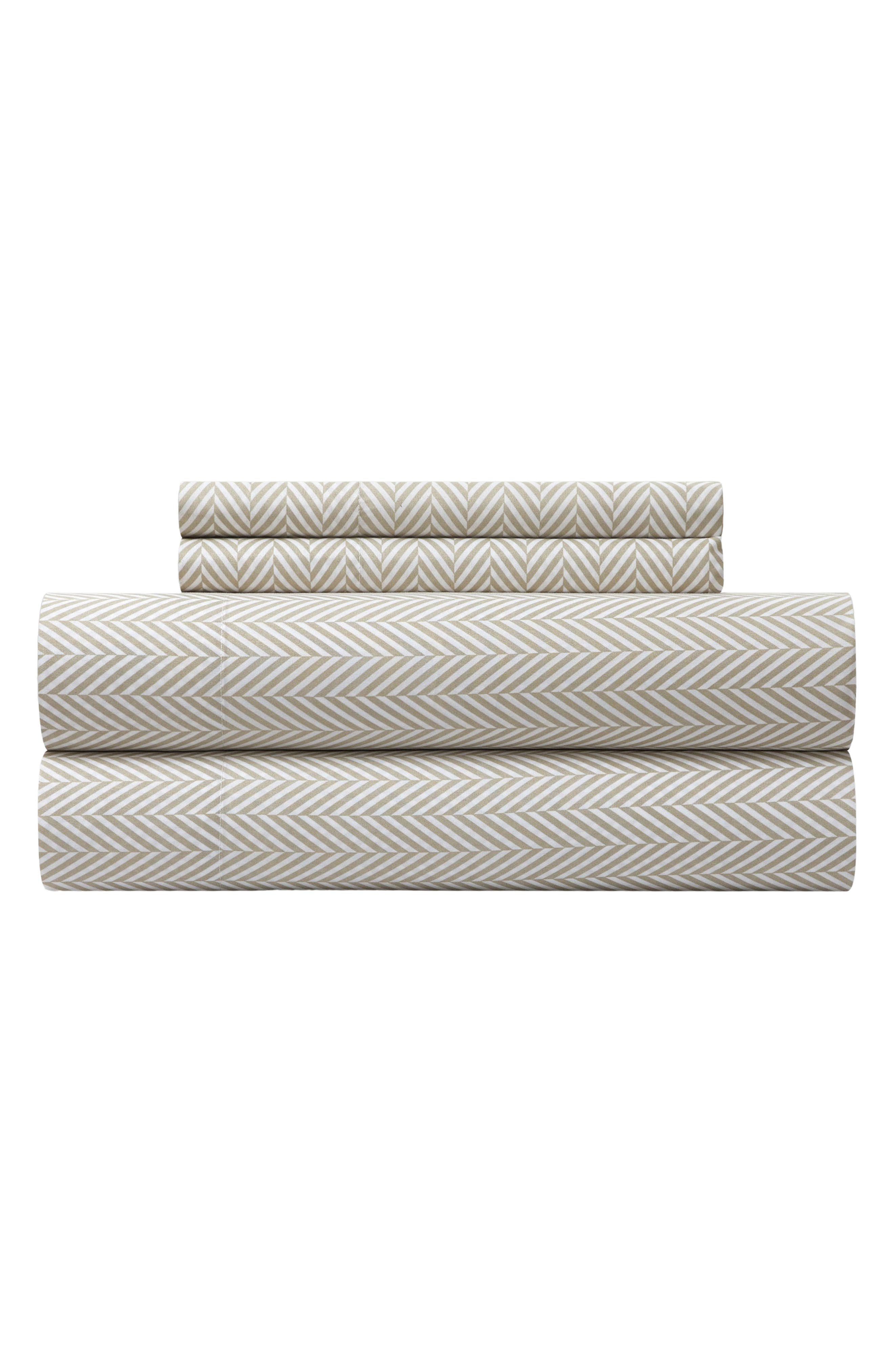 CHIC Denise Contemporary Chevron 4-Piece Sheet Set - Queen Size ...