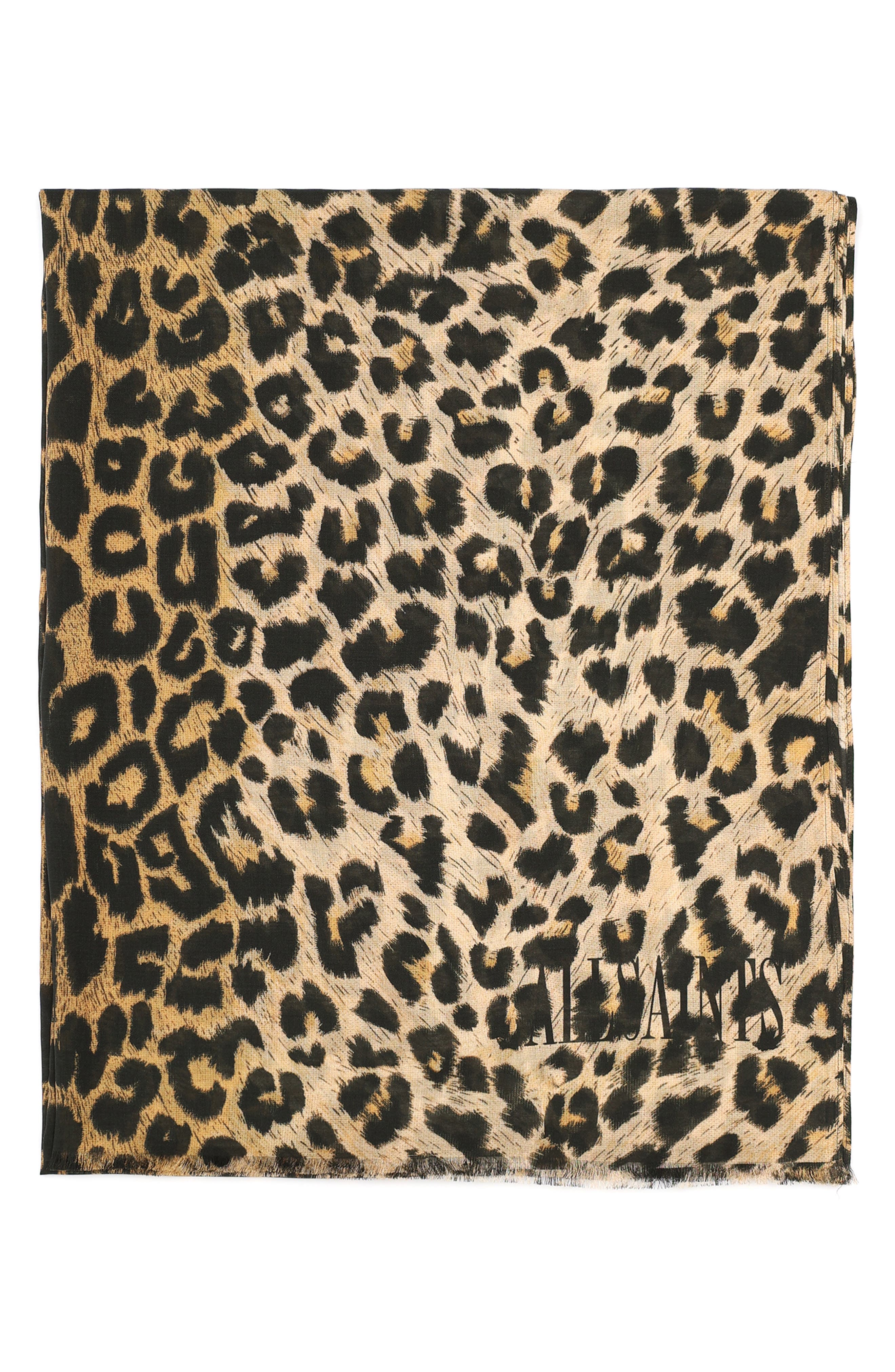AllSaints Leopard Print Scarf | Nordstromrack