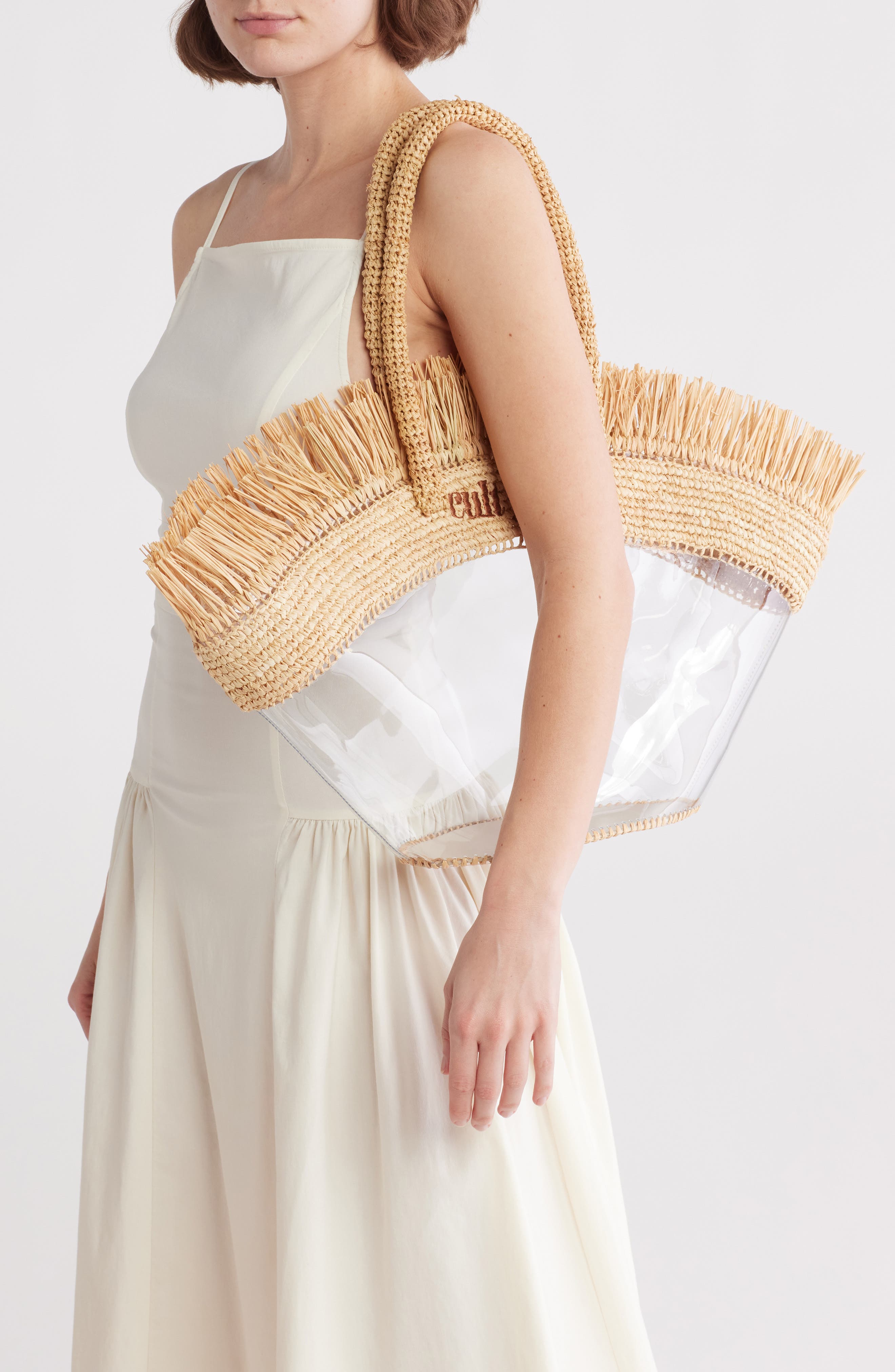 Cult Gaia Peyton Raffia & PVC Tote Bag | Nordstromrack