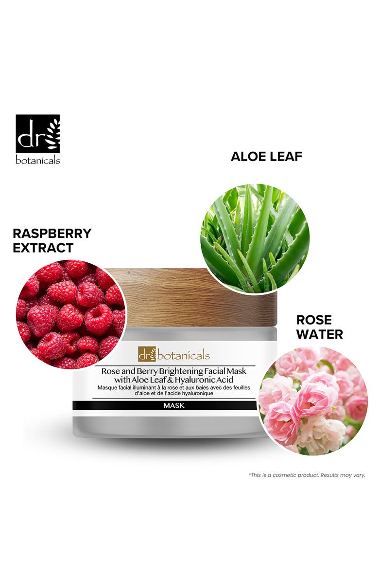 DR BOTANICALS Rose and Berry Brightening Facial Mask with Aloe Leaf ...