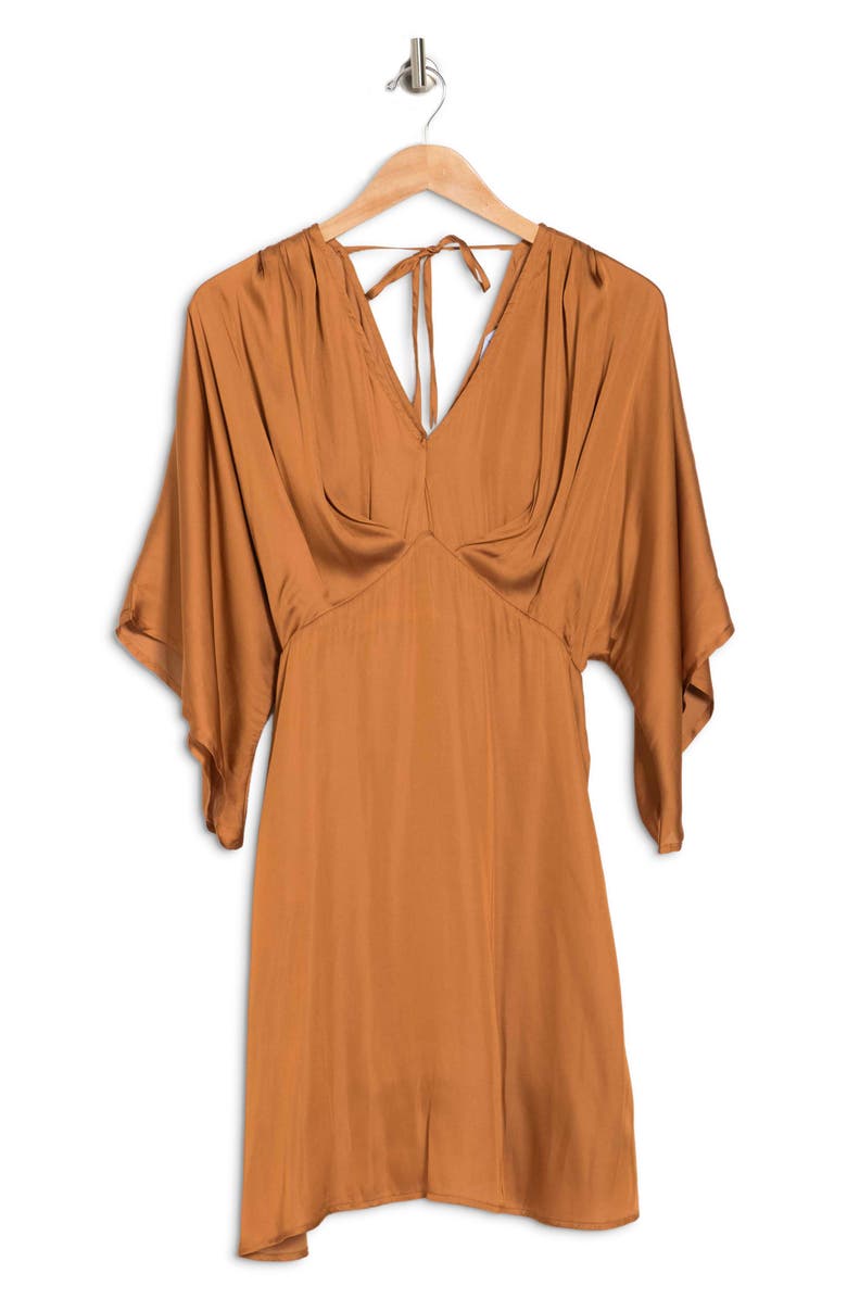 ONE ONE SIX Dolman Sleeve Pleated Satin Mini Dress | Nordstromrack