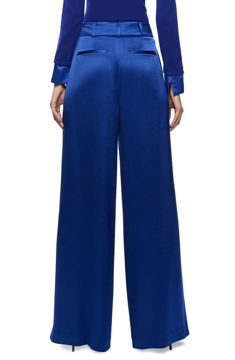 Alice + Olivia Simon Pleated Wide Leg Satin Pants | Nordstromrack