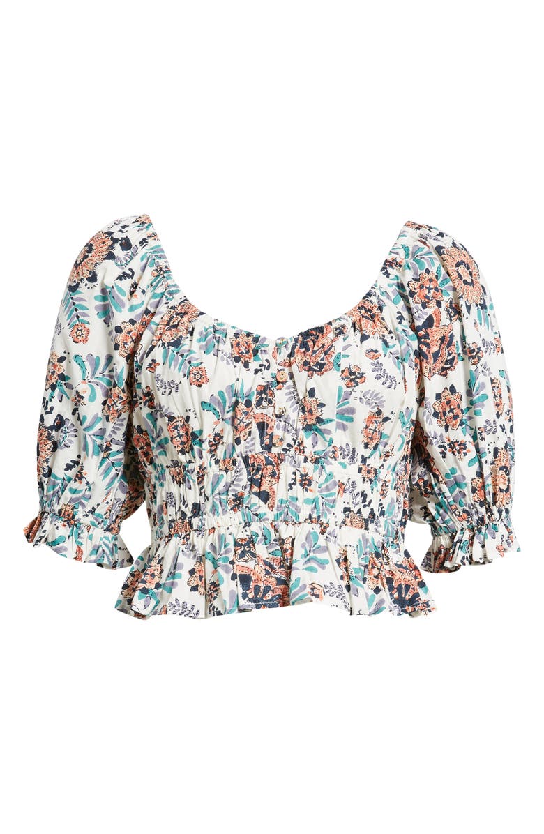 Cleobella Rebecca Floral Ruffle Organic Cotton Crop Top | Nordstromrack