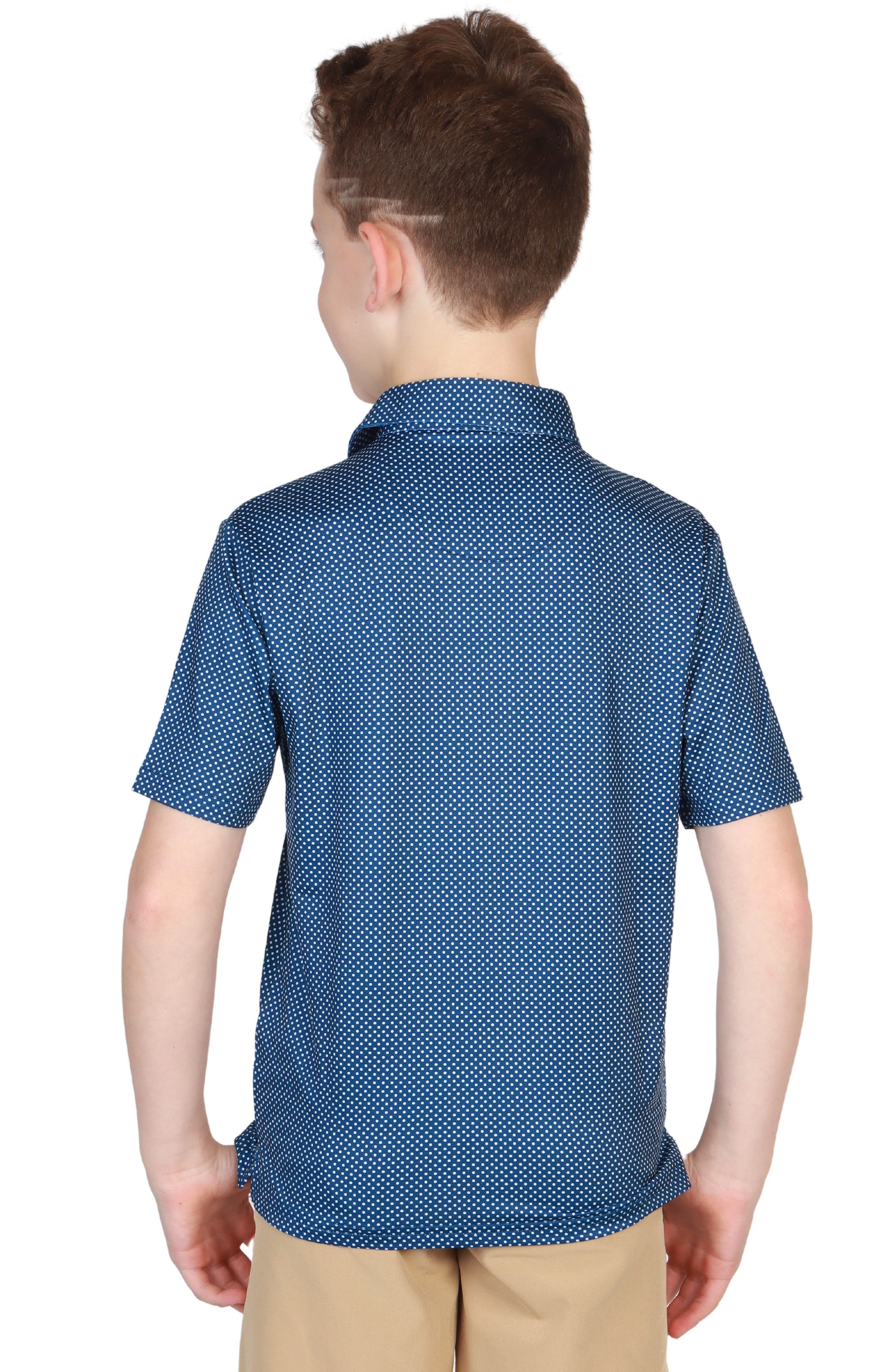 TailorByrd Kids' Mini Dot Print Performance Knit Polo | Nordstromrack