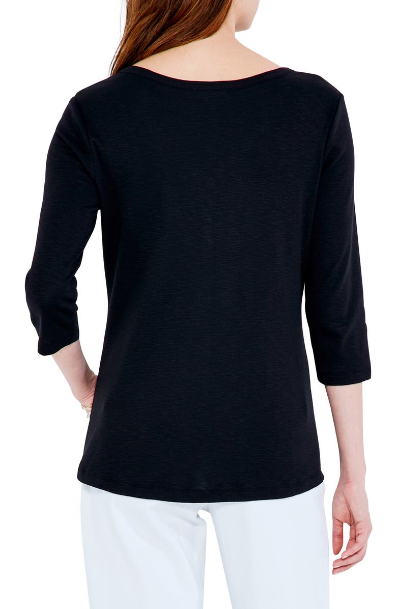 NZT by NIC+ZOE Snap Button V-Neck Cotton Blend Top | Nordstromrack