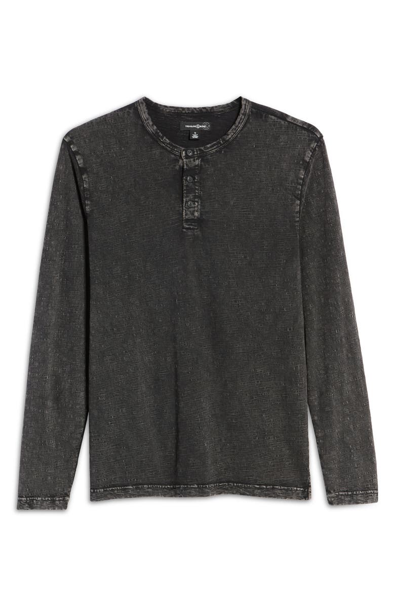 Treasure & Bond Men's Acid Wash Slub Long Sleeve Henley | Nordstromrack