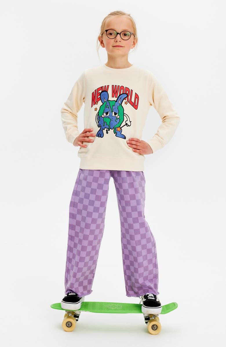THE NEW Kids' Jania Checker Stretch Organic Cotton Wide Leg Jeans ...
