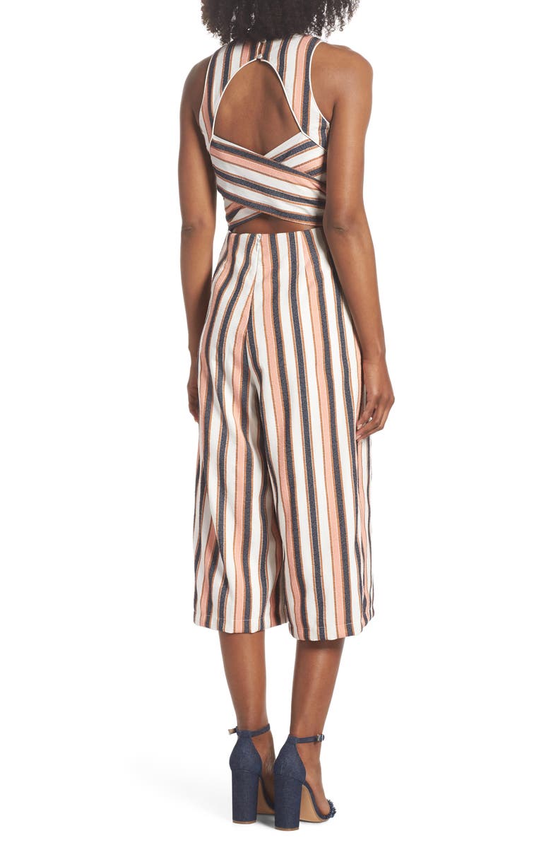 Adelyn Rae Gidget Cross Back Crop Jumpsuit | Nordstrom